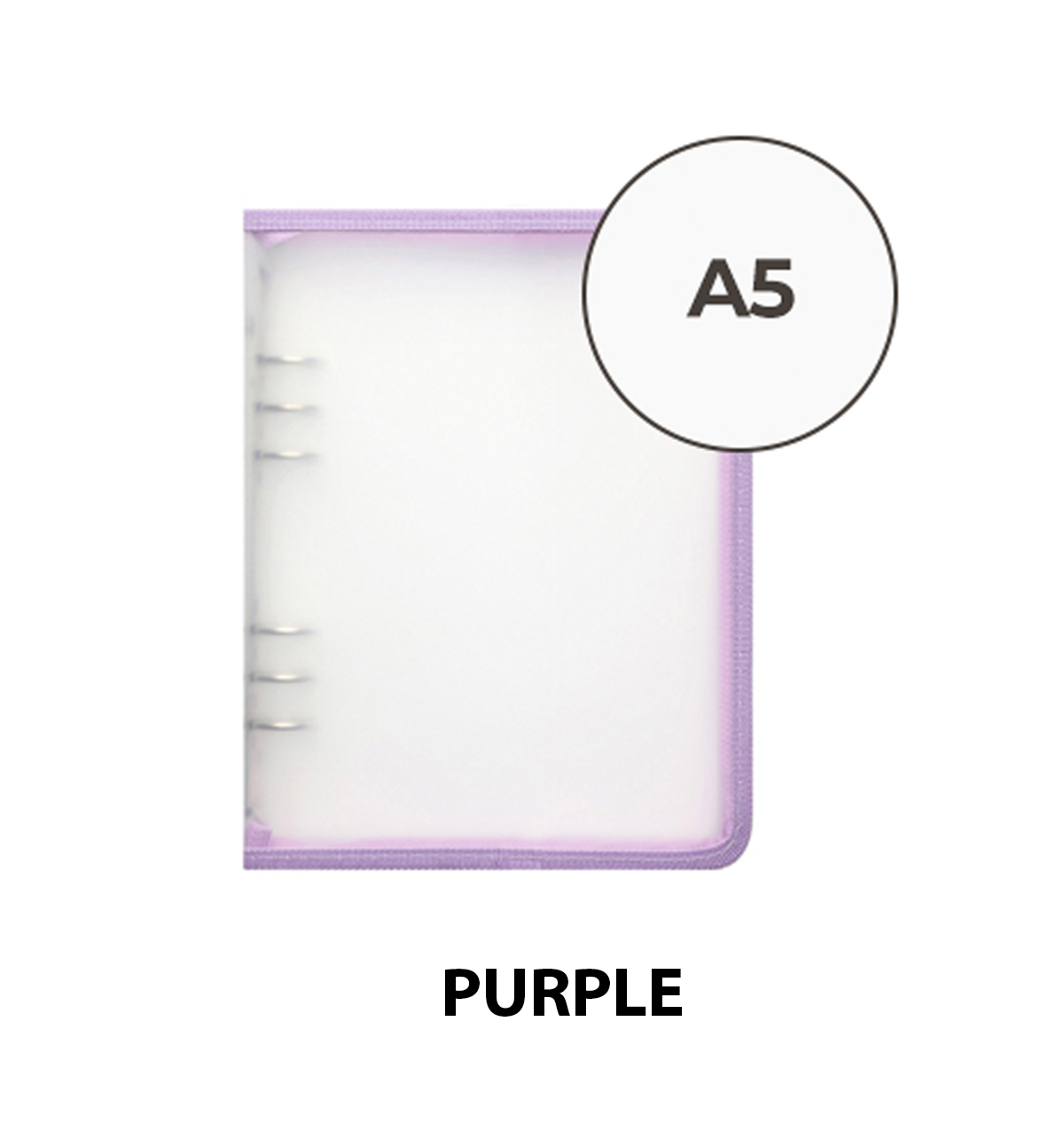 A5 Clear Zipper Binder Cover