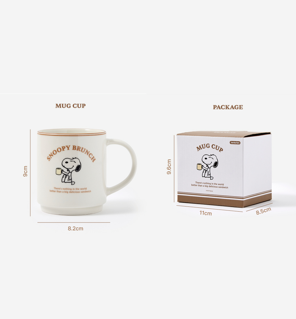 Peanuts Snoopy Mug Cup [Brown Line]