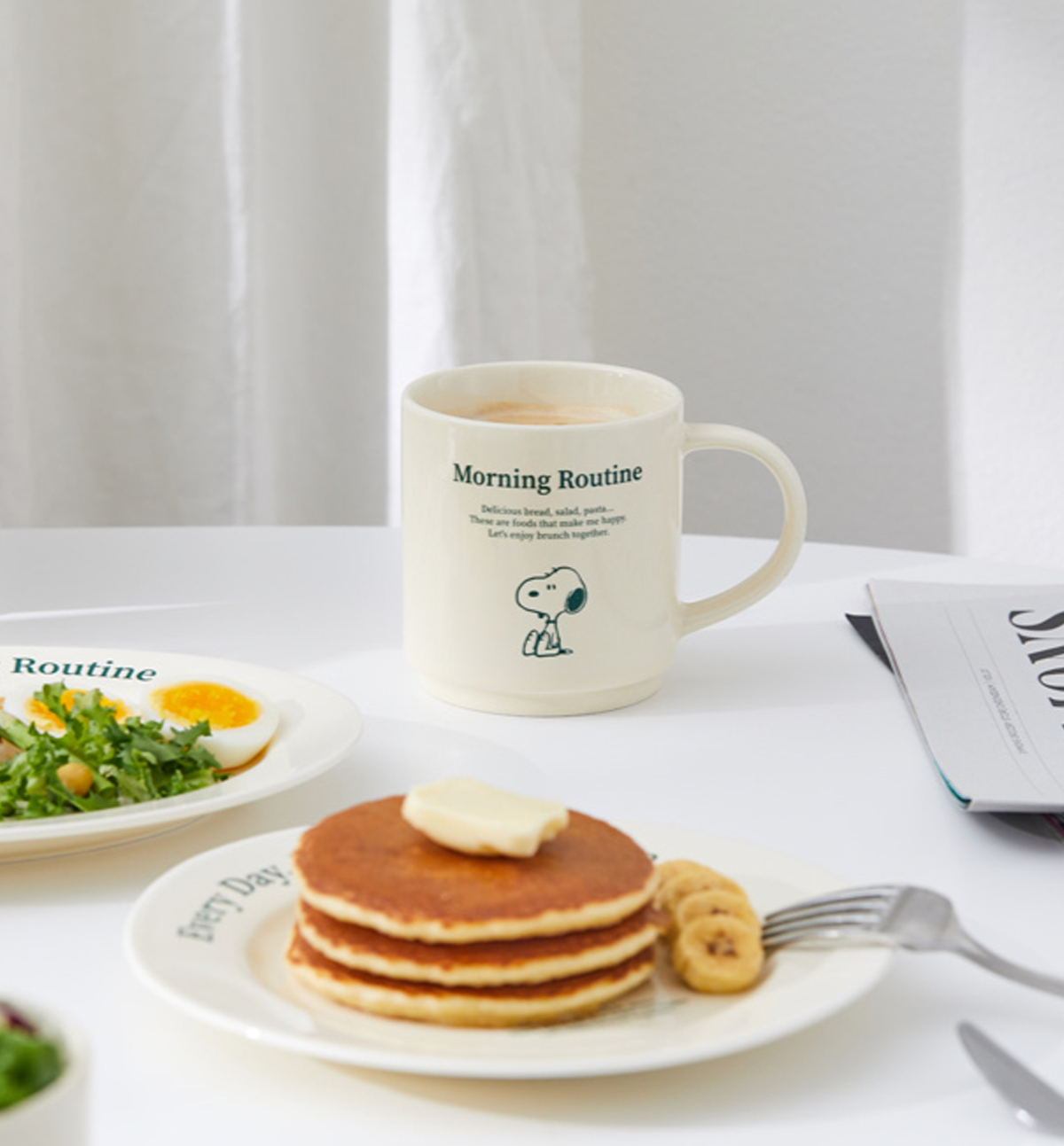 Peanuts Snoopy Round Plate [Lettering Line]