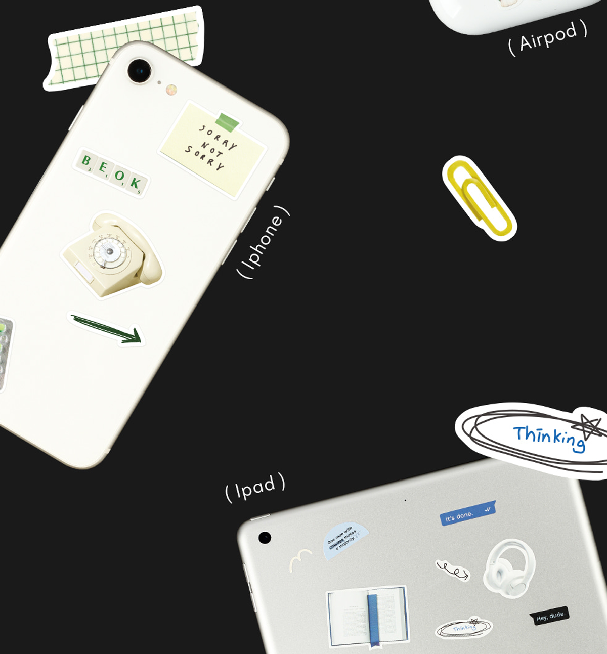 Stay Object Removable Seal Sticker Pack