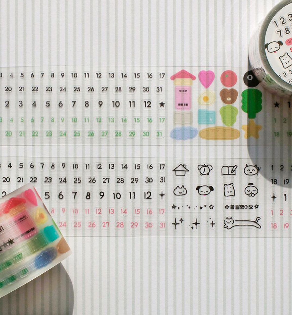 Sizzling Monthly Number Kiss Cut Washi Tape