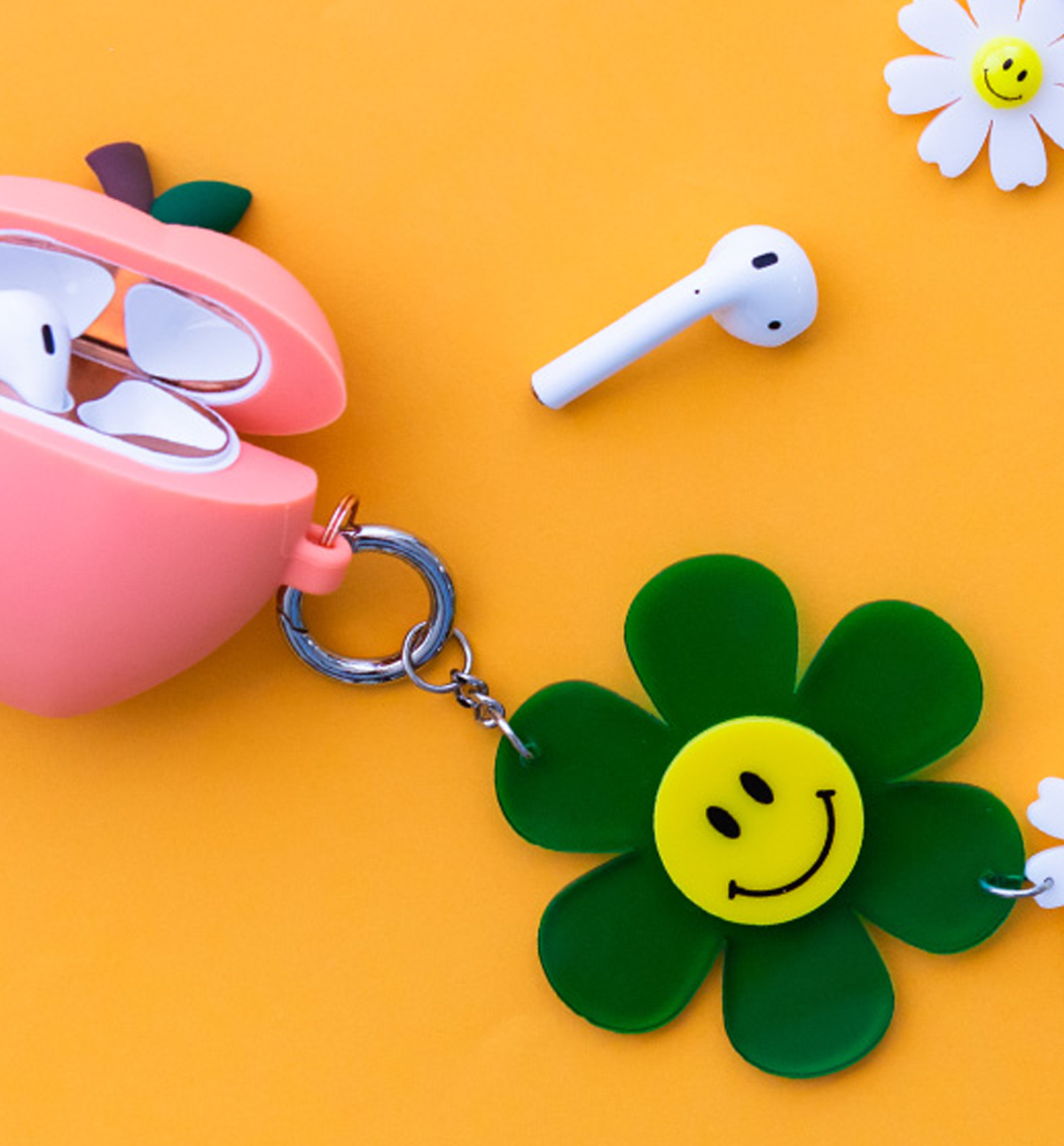 Smiling Flower Acrylic Keyring