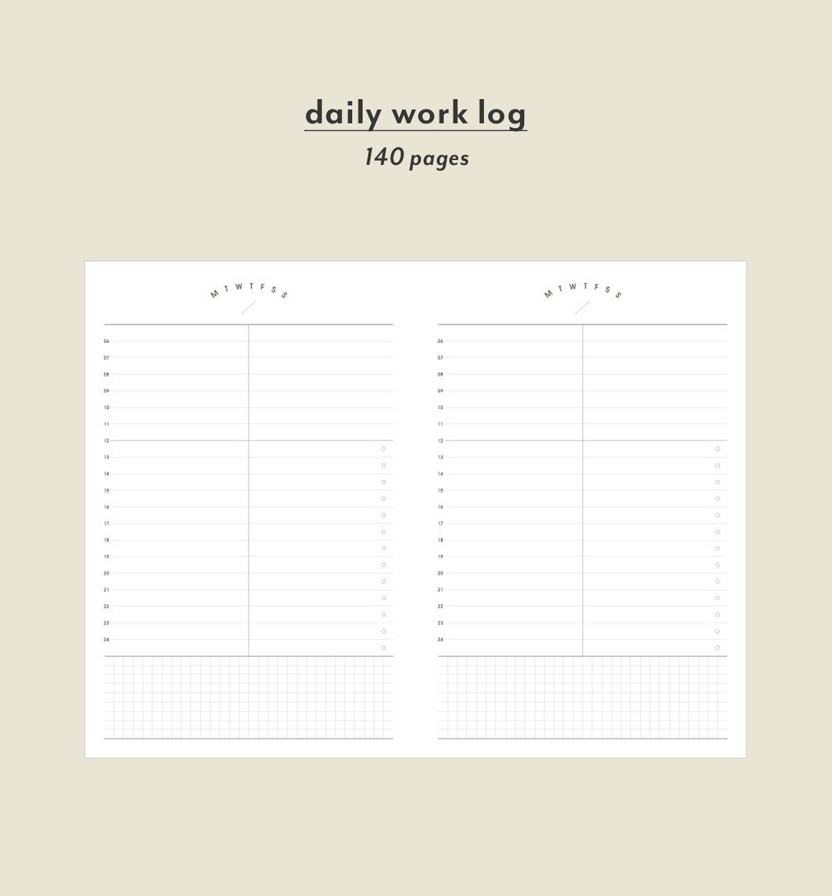 A5 Compact Daily Work Log Notebook [4 Colors]