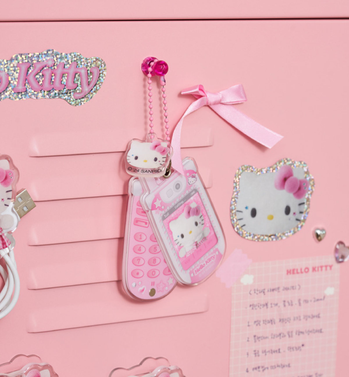 High Teen Hello Kitty Phone Photo Keyring Charm