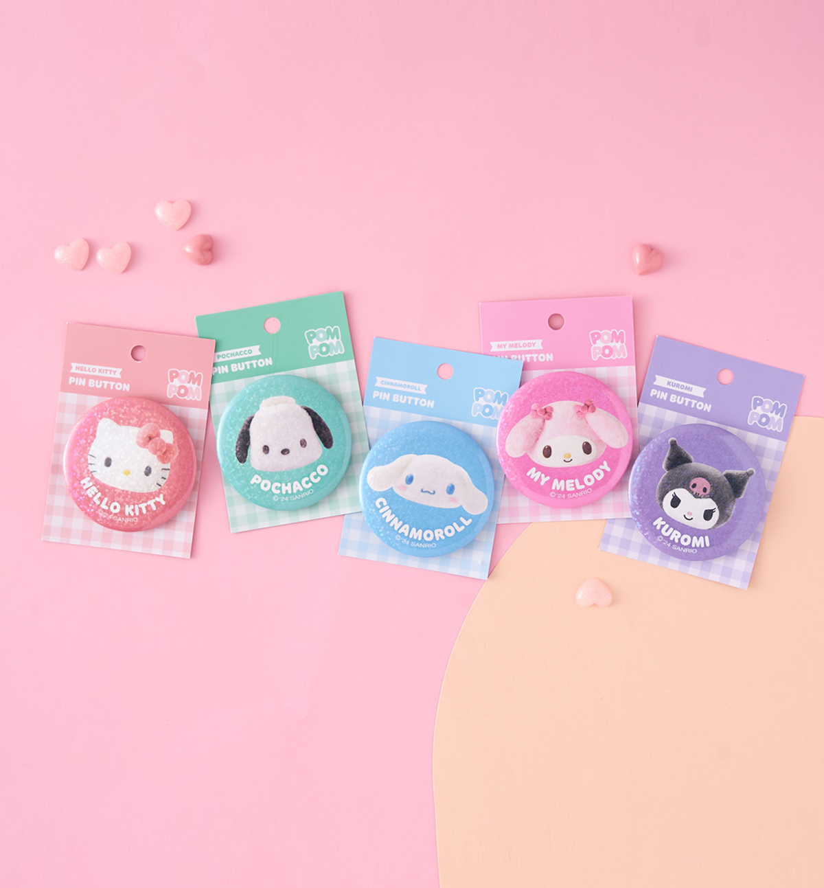 Sanrio Pompom Pin Button [5 Designs]