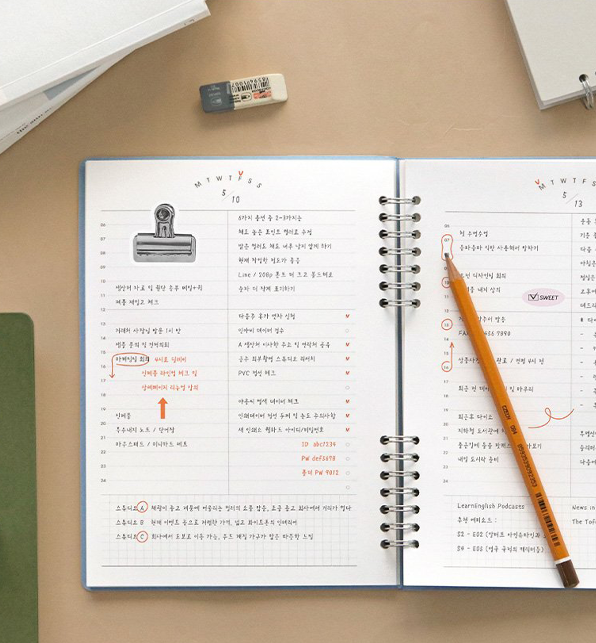 A5 Compact Daily Work Log Notebook [4 Colors]