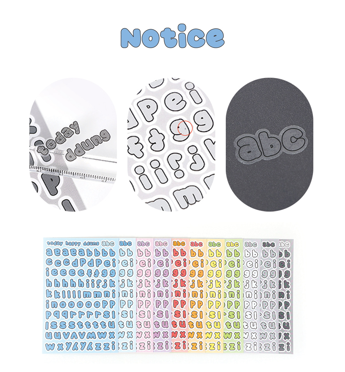 Ddung Alphabet Clear Seal Sticker Pack