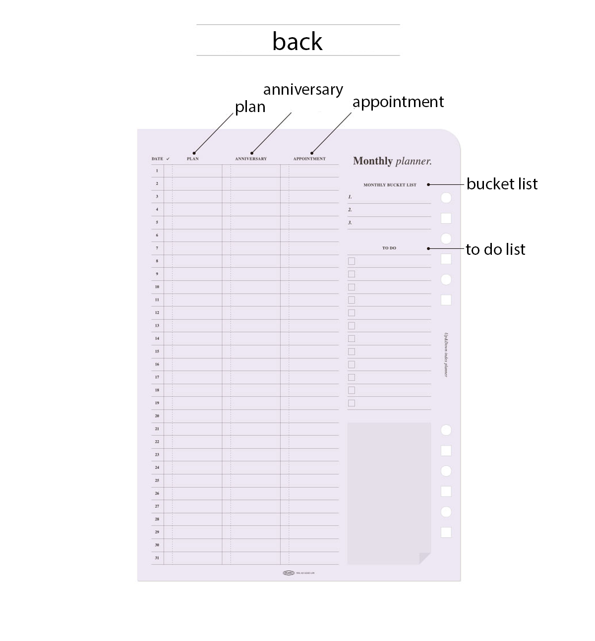 A5 Up & Down Index Paper Refill [24 Layouts]