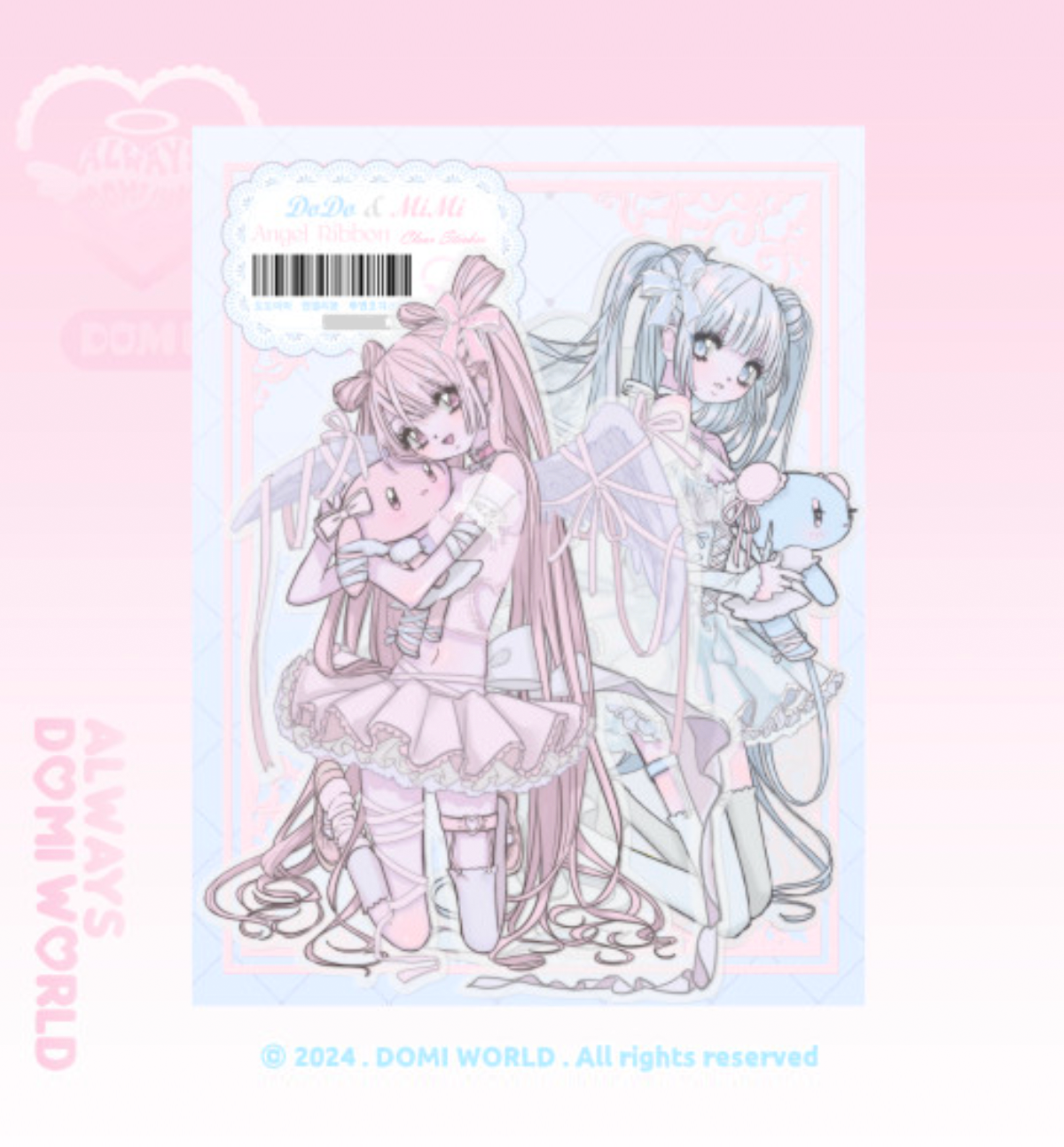 Dodo & Mimi Angel Ribbon Clear Sticker Set