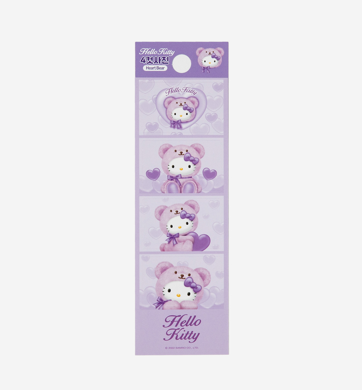 Hello Kitty 4Cut Photo Sticker [Heart Bear Purple]