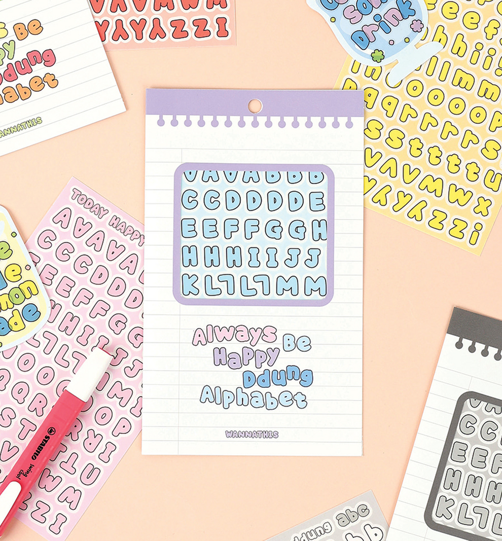 Ddung Alphabet Clear Seal Sticker Pack