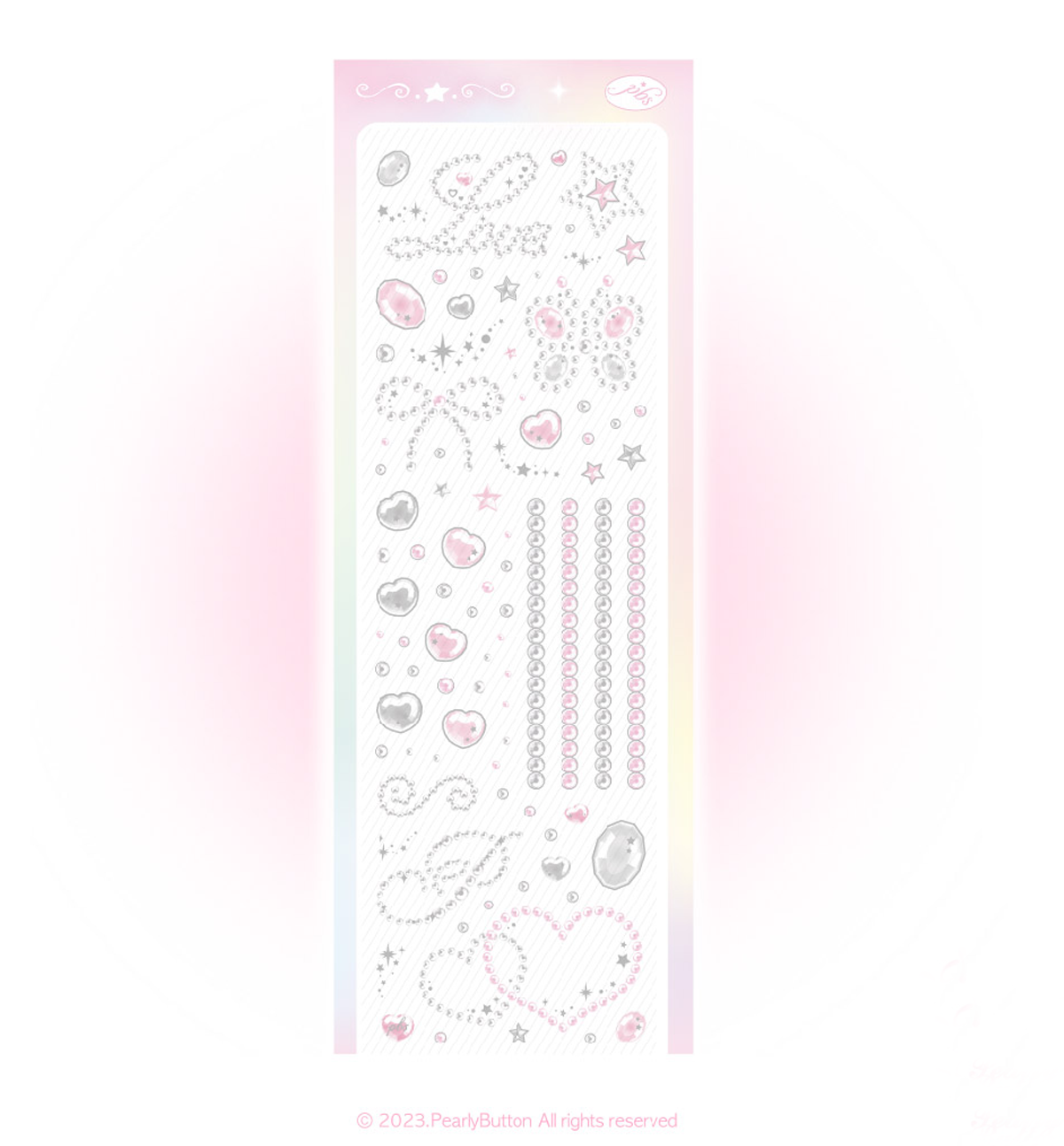 Cubic Beads Seal Sticker [Silver Pink]