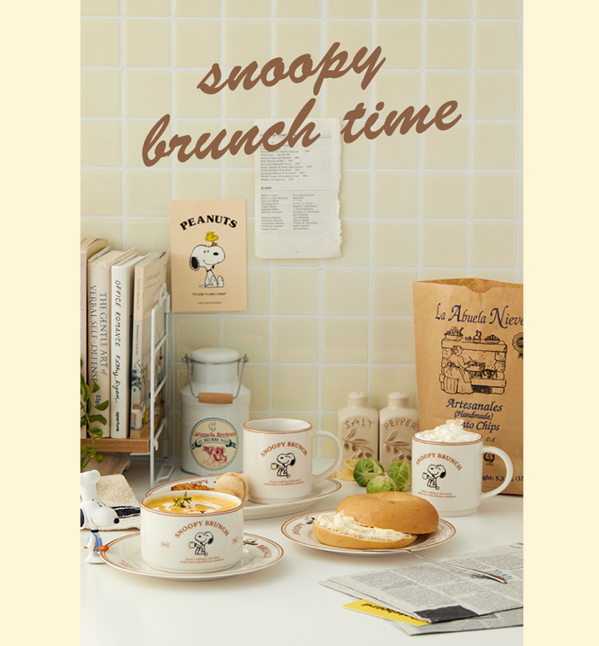 Peanuts Snoopy Oval Plate [Brown Line]