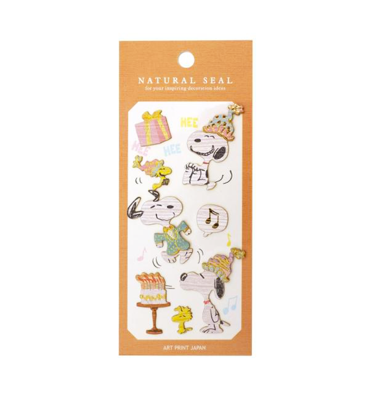 [JAPAN] Peanuts Snoopy Natural Seal Wood Sticker [Party]