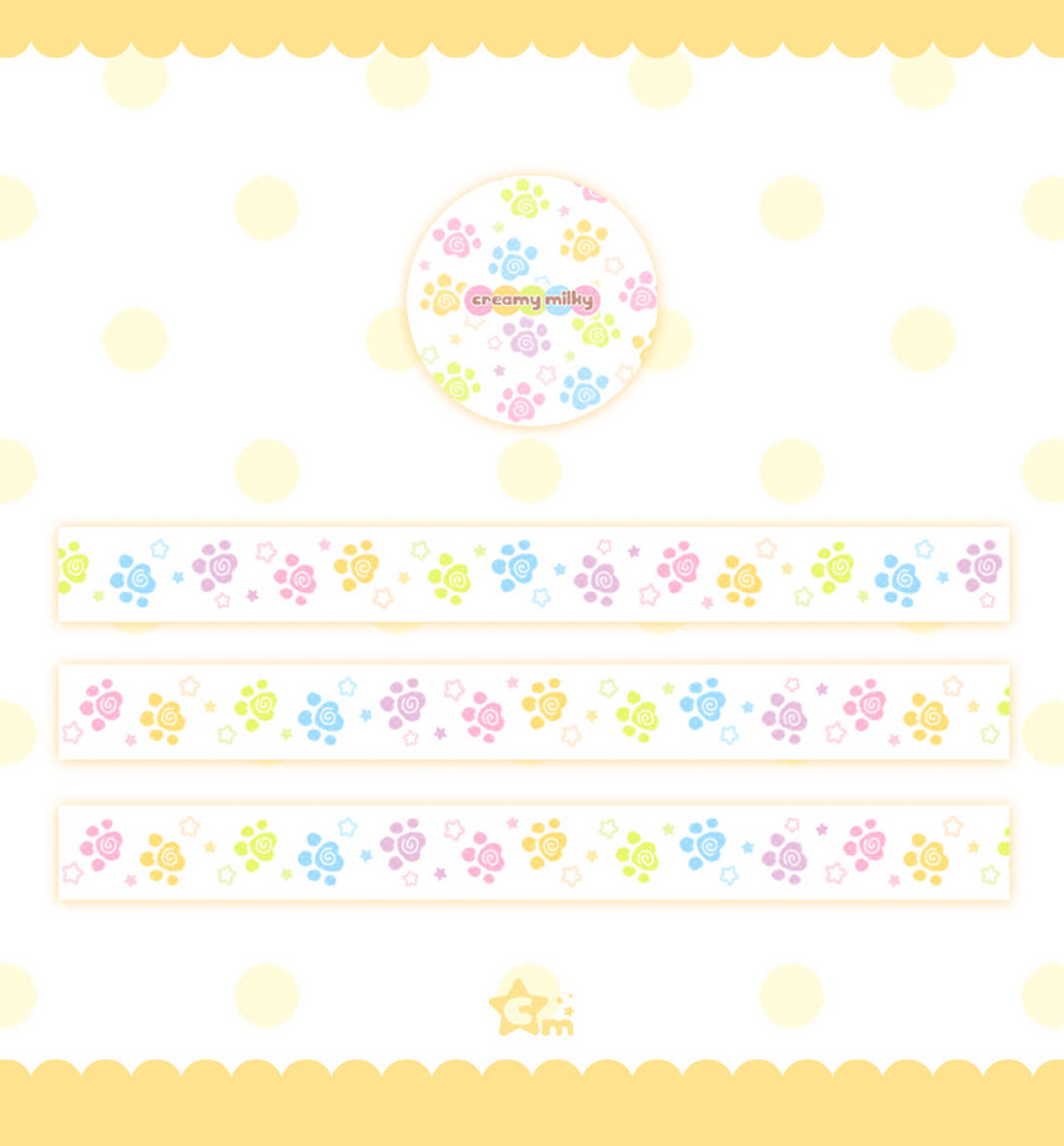 Rainbow Paw Print Washi Tape