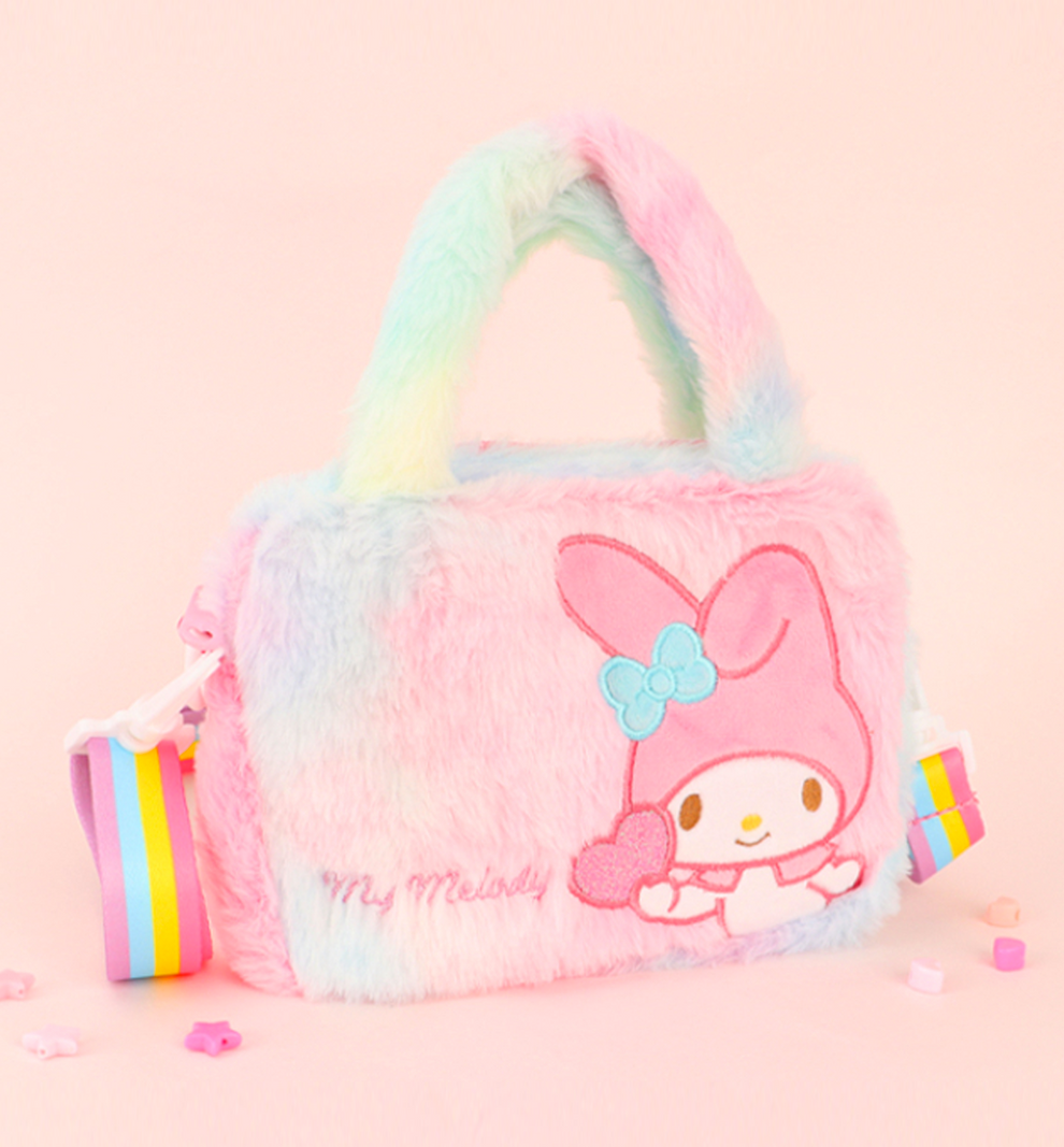 Sanrio Rainbow Fur Hand Cross [My Melody]