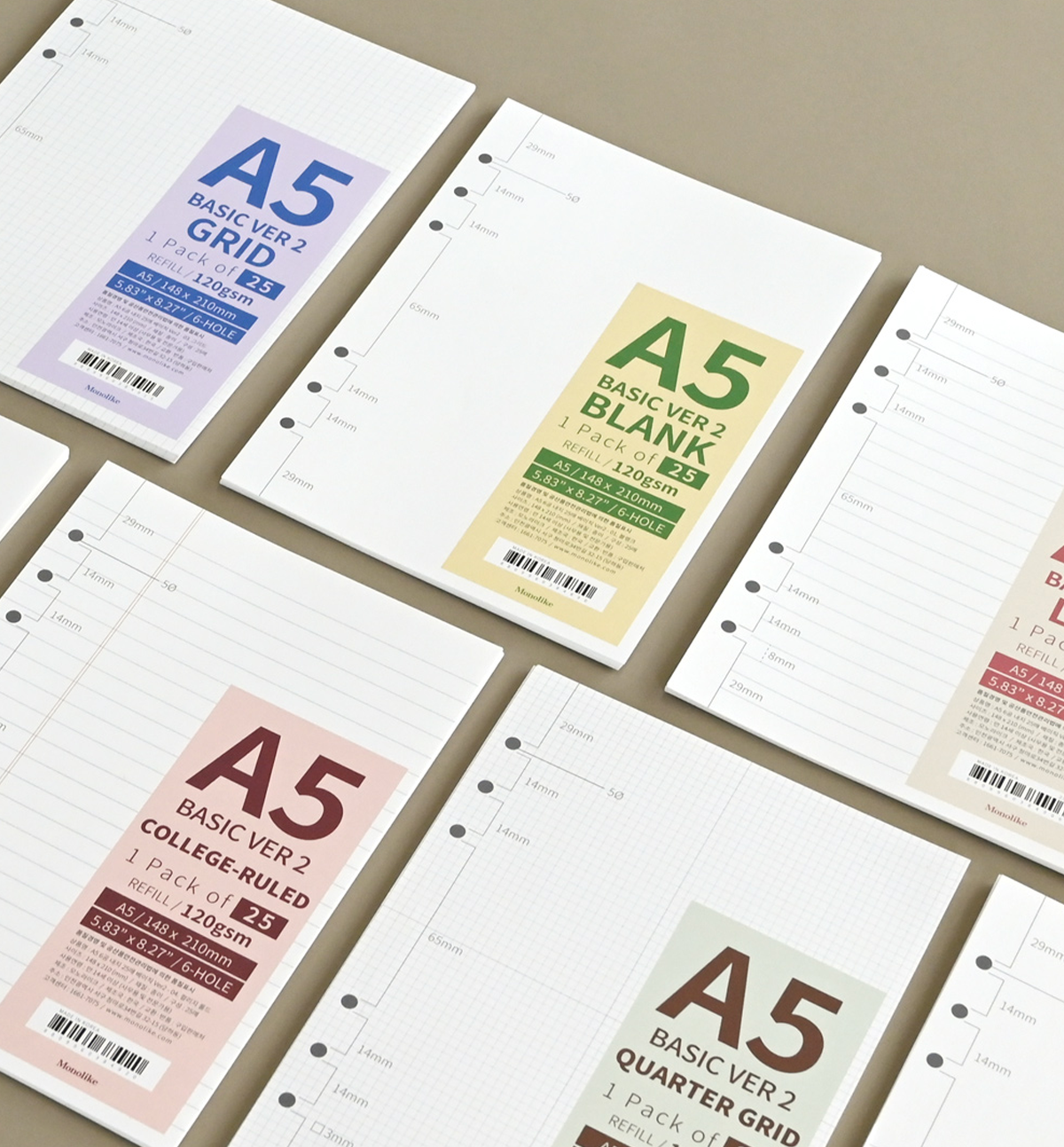 A5 Basic Note Refill Ver. 2 [25 Sheets]