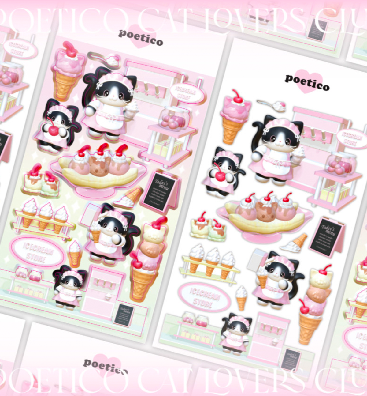 Big Ice Cream Cat Seal Sticker