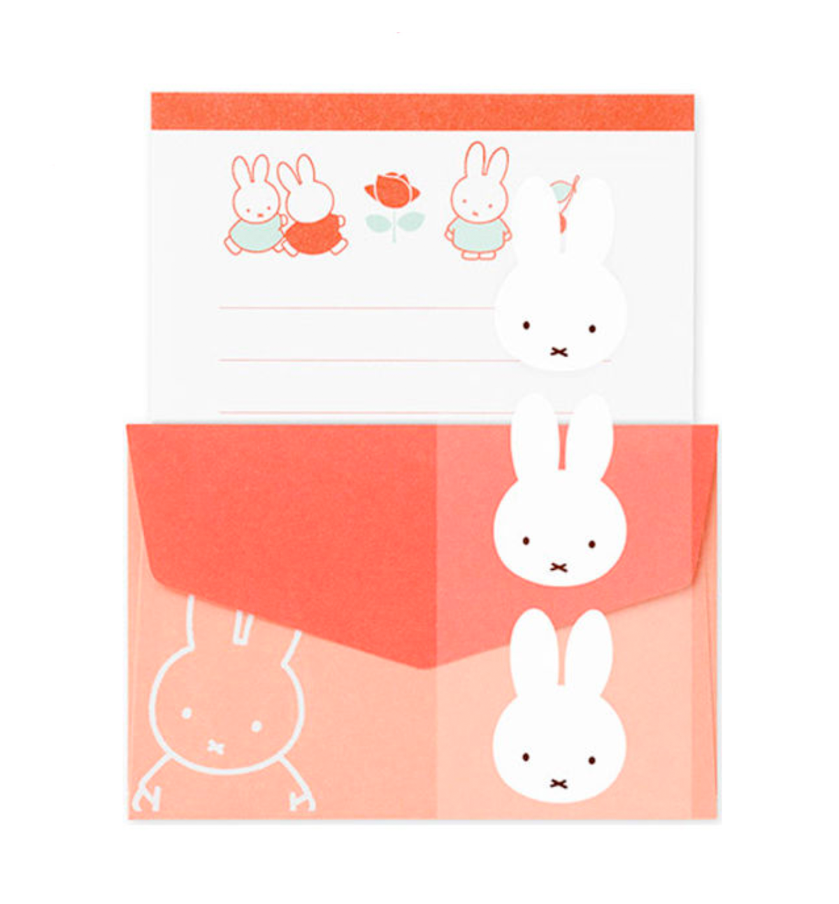 Miffy Graphic Mini Message Letter Set [Peach]