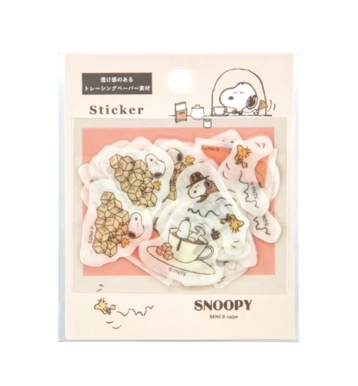 Peanuts Snoopy Cafe Series Sticker [Coffee & Cream]