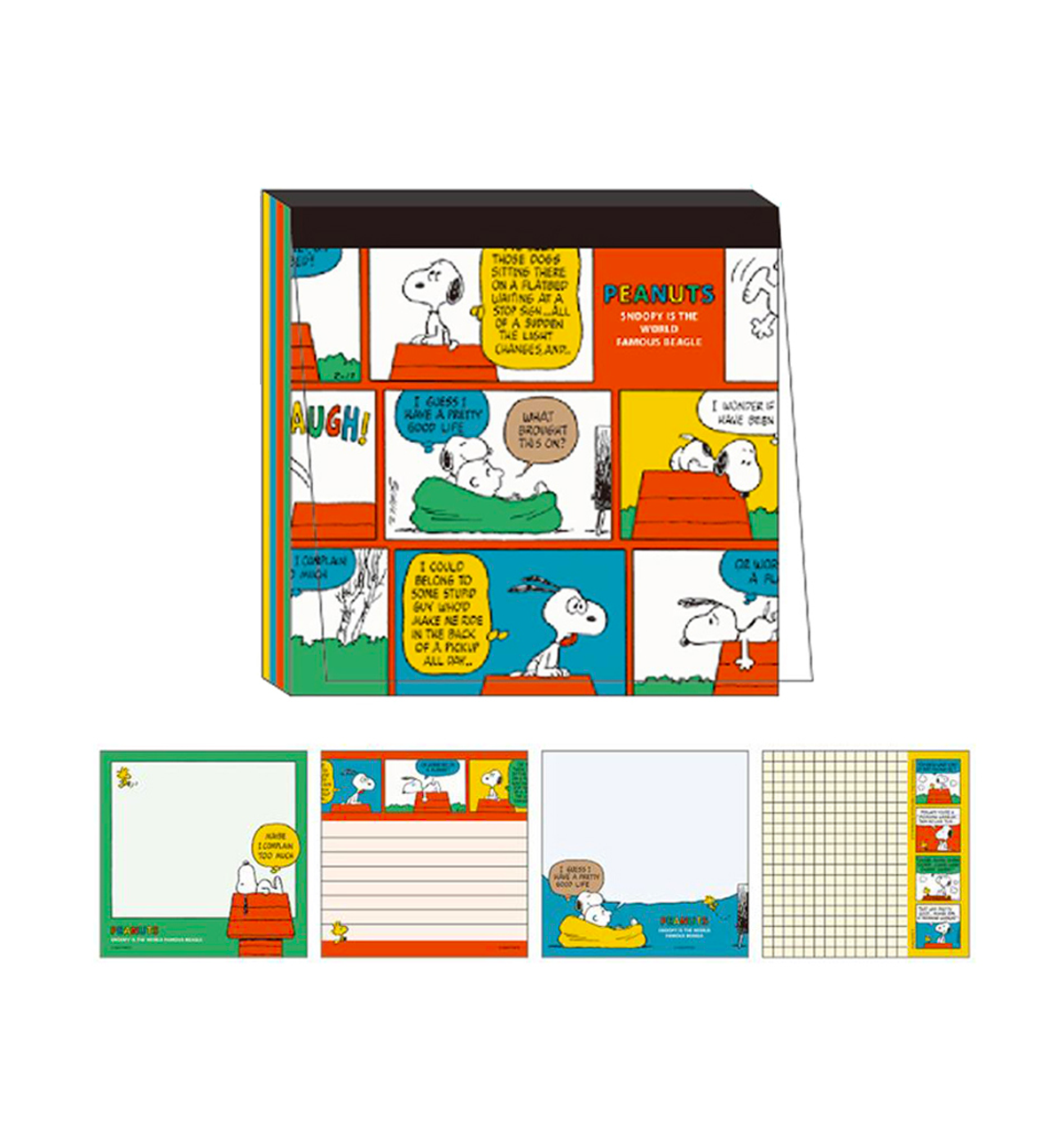 Peanuts Snoopy Square Memopad [Red Cartoon]