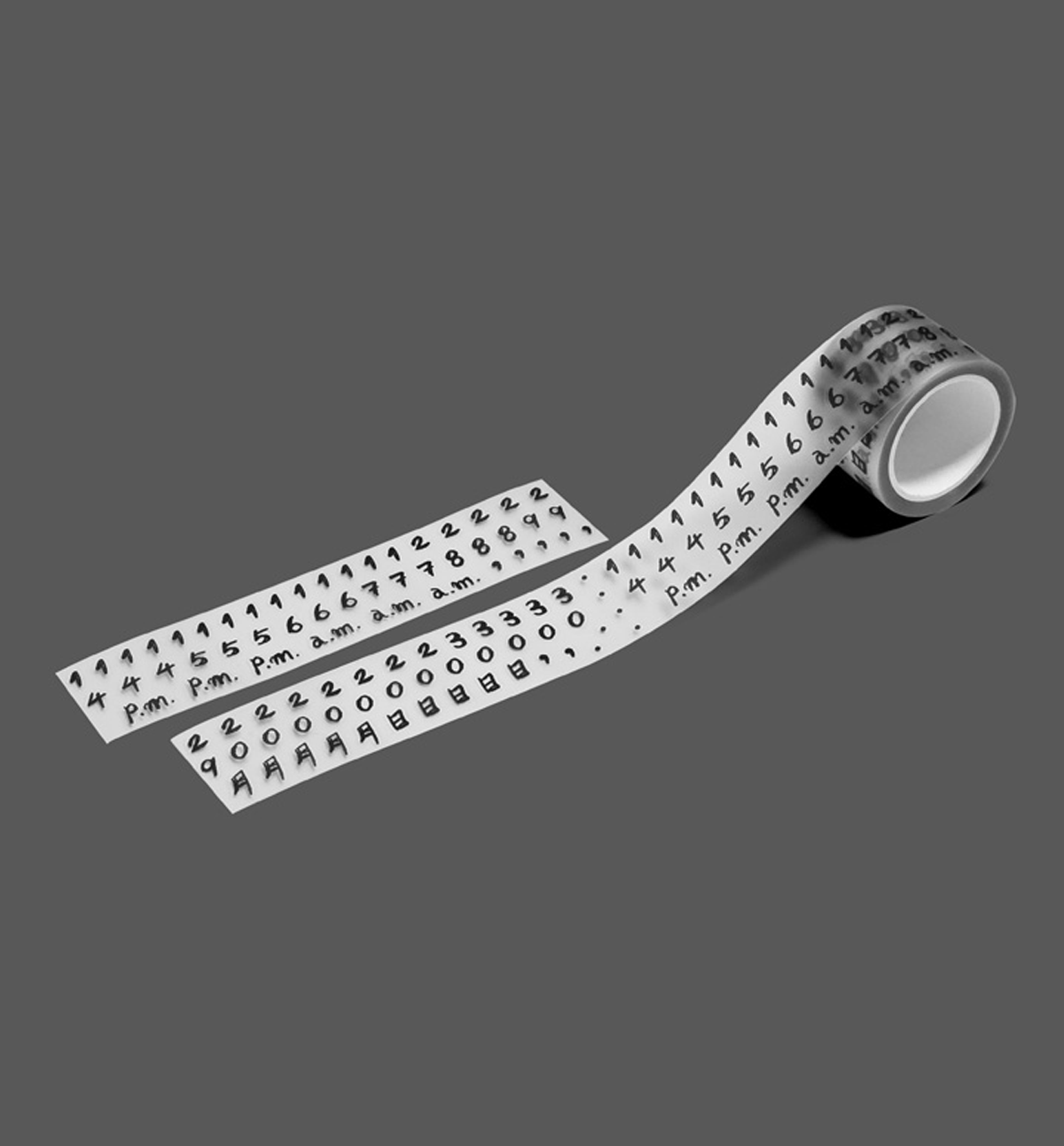 Bold Number Kiss Cut Washi Tape