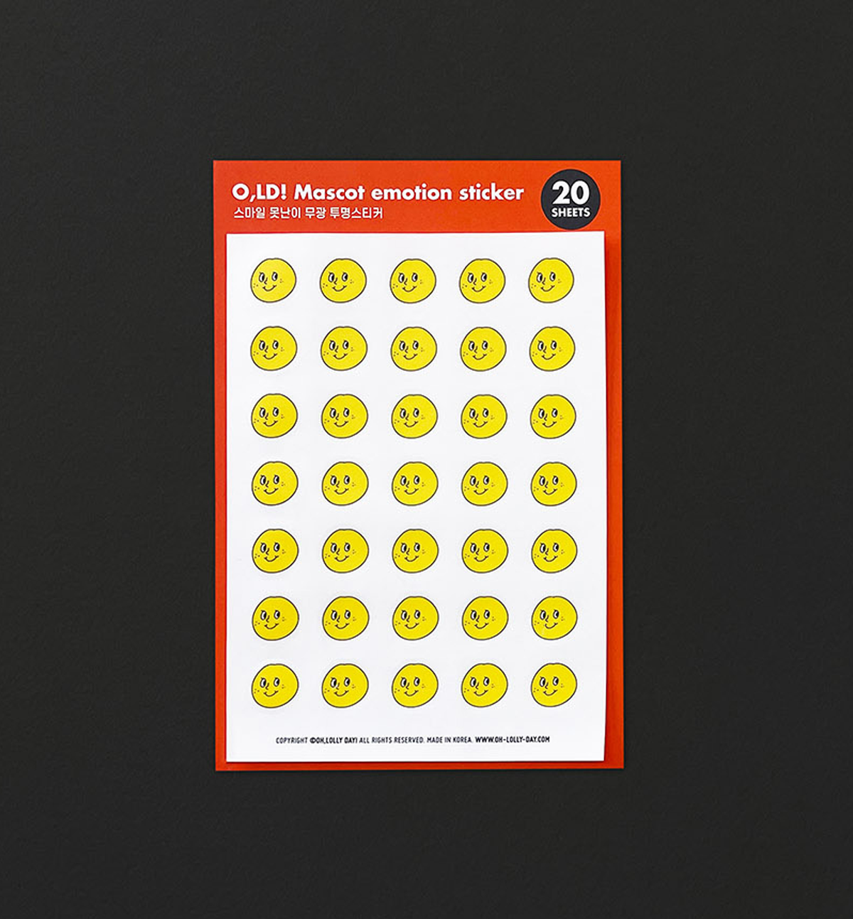 O,LD! Mascot Emotion Sticker [Smile 20 Sheets]