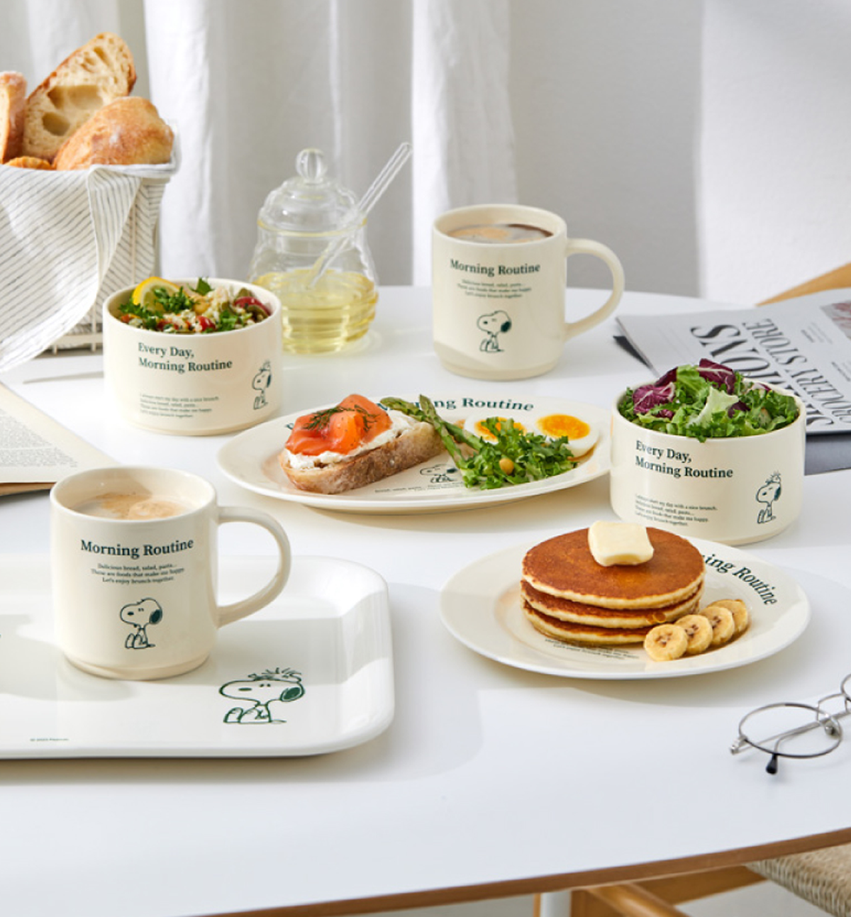 Peanuts Snoopy Oval Plate [Lettering Line]