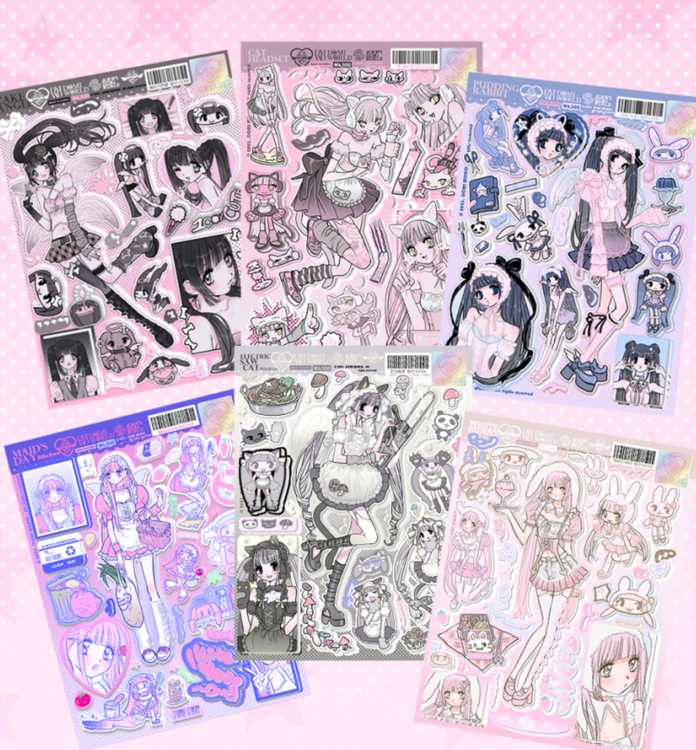 Domi World Velvet Sticker [6 Designs]