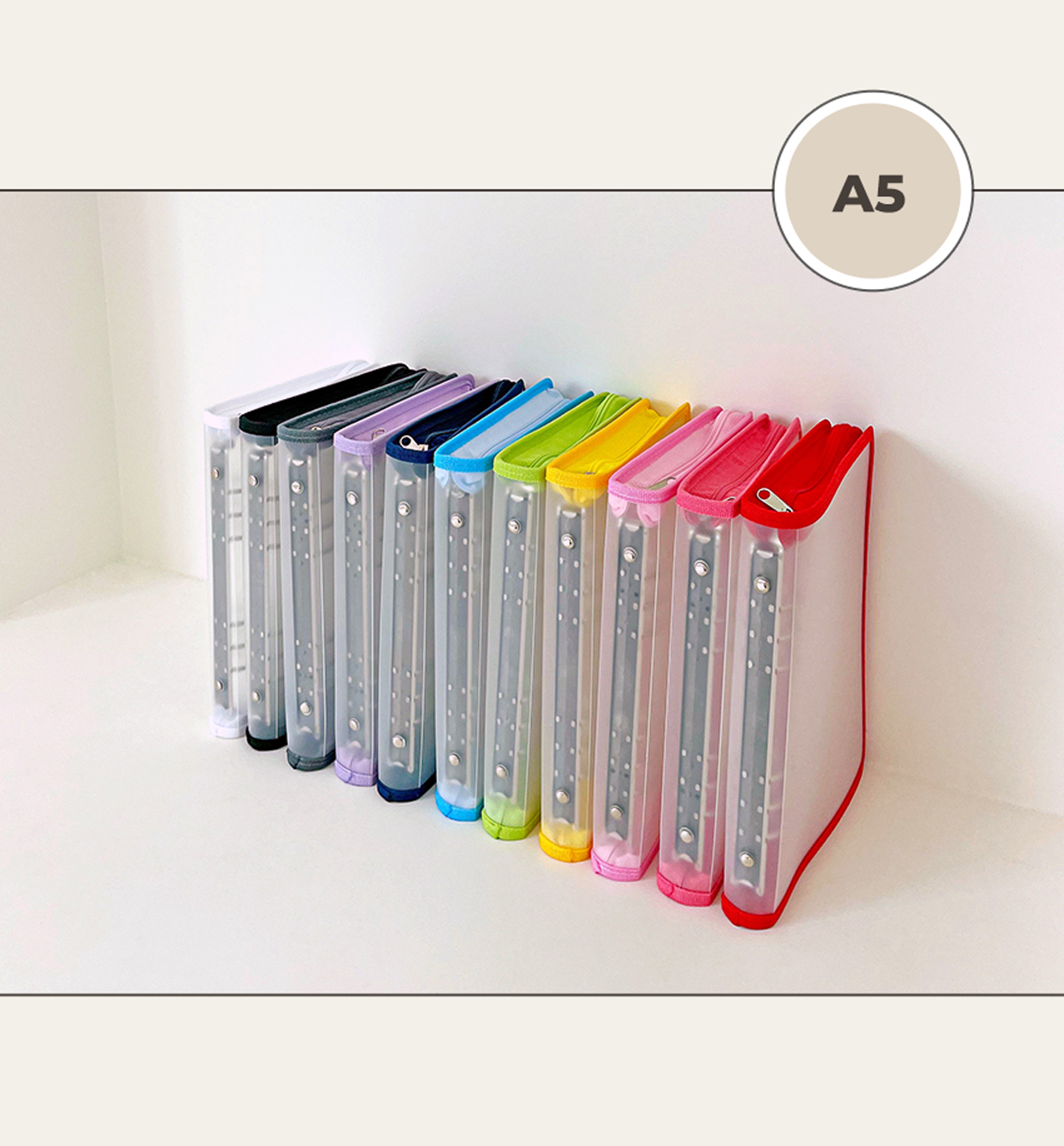 A5 Clear Zipper Binder Cover