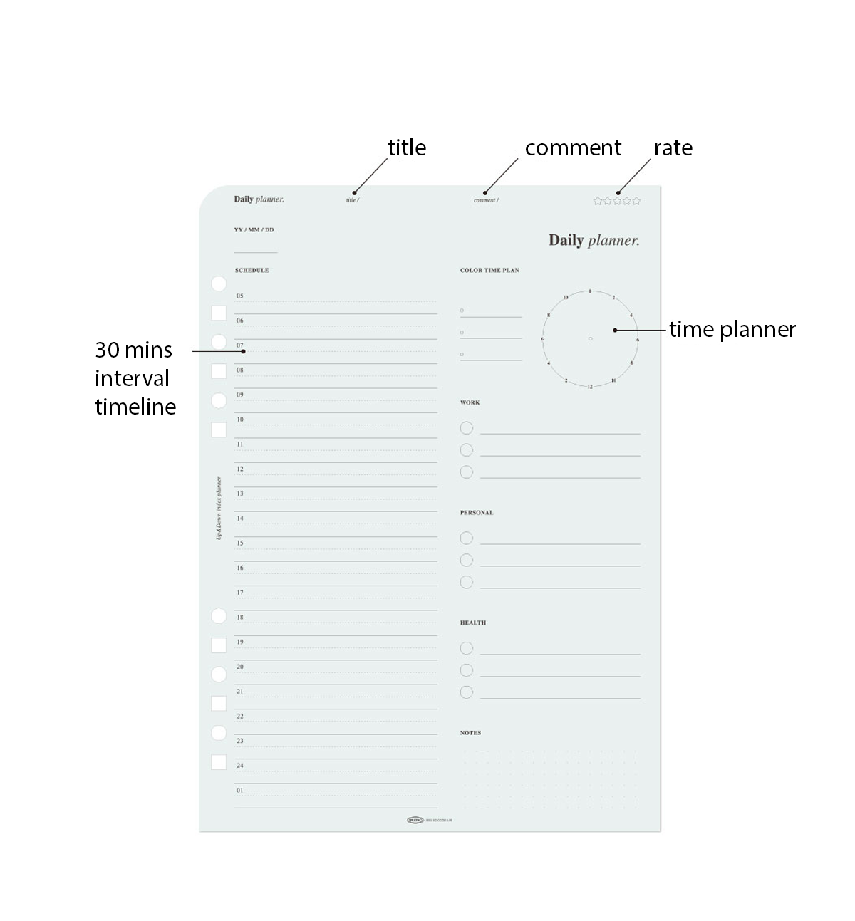 A5 Up & Down Index Paper Refill [24 Layouts]