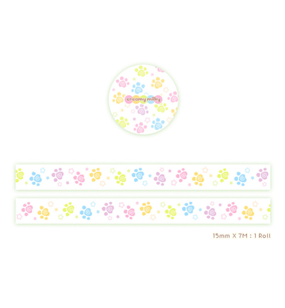 Rainbow Paw Print Washi Tape