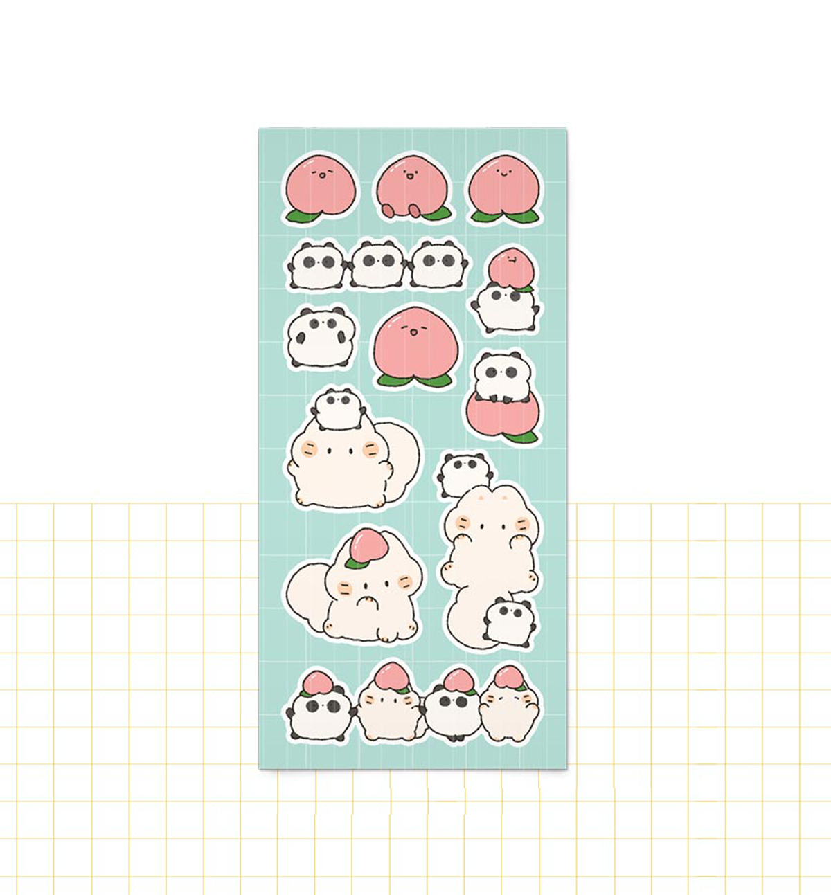 Panda Peach Seal Sticker