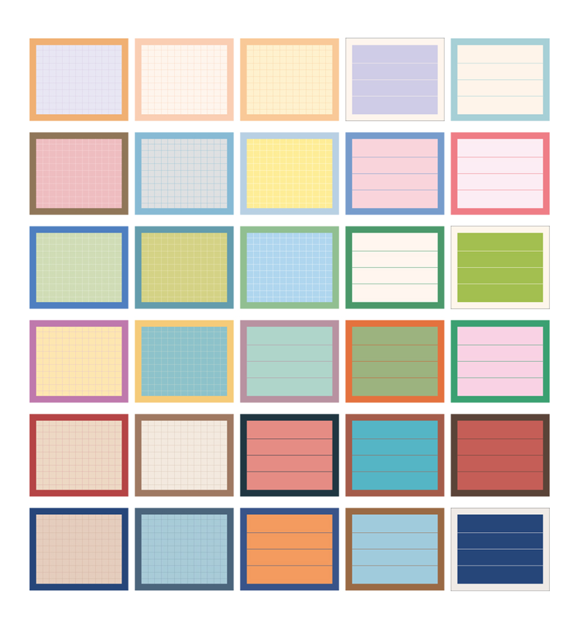 Line & Grid Sticker Pack [30 Stickers]