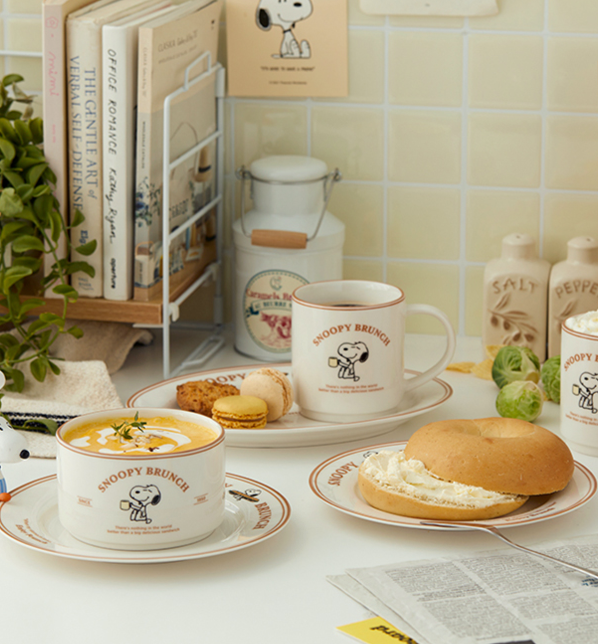 Peanuts Snoopy Oval Plate [Brown Line]