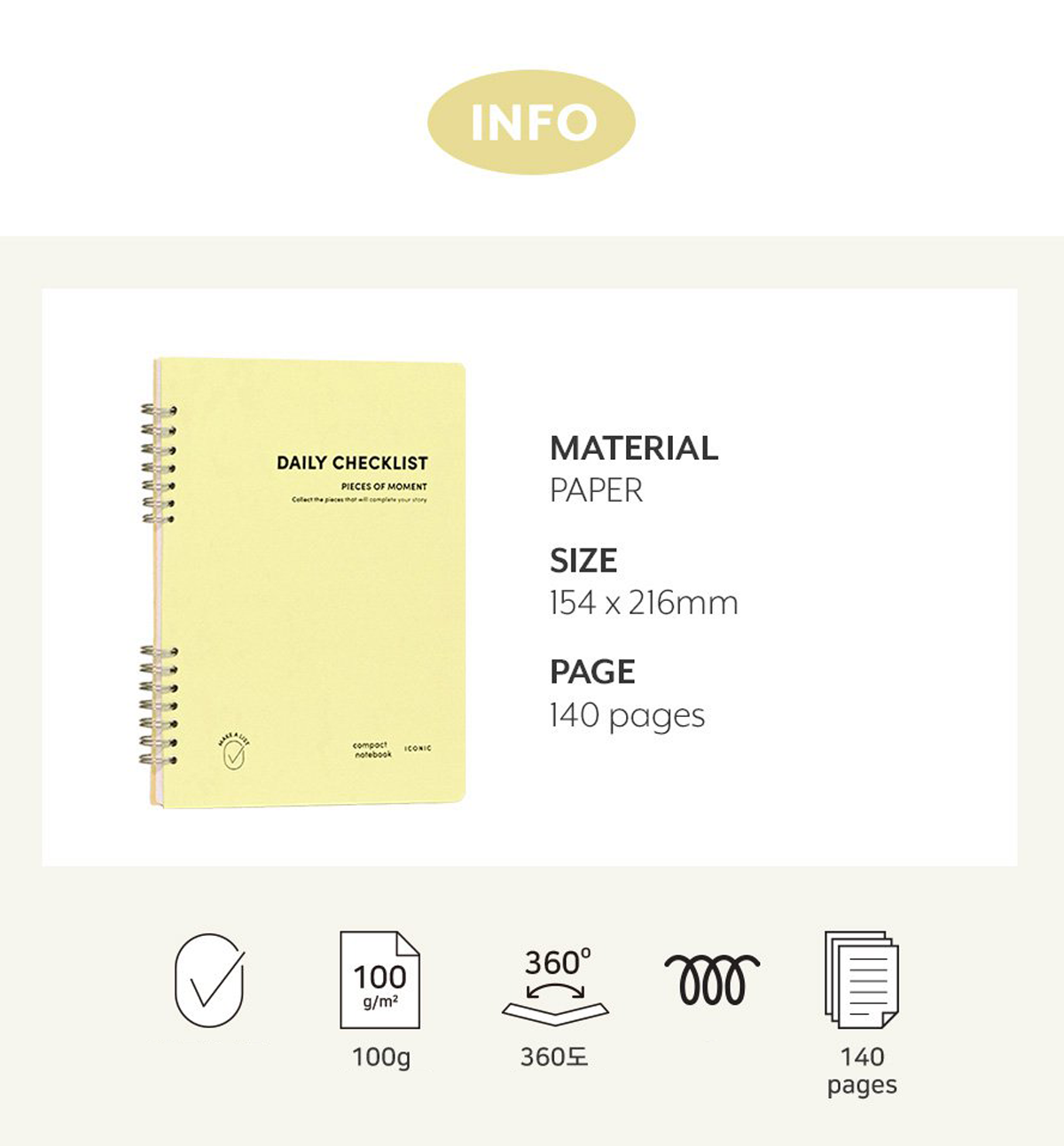 A5 Compact Daily Checklist Notebook [4 Colors]