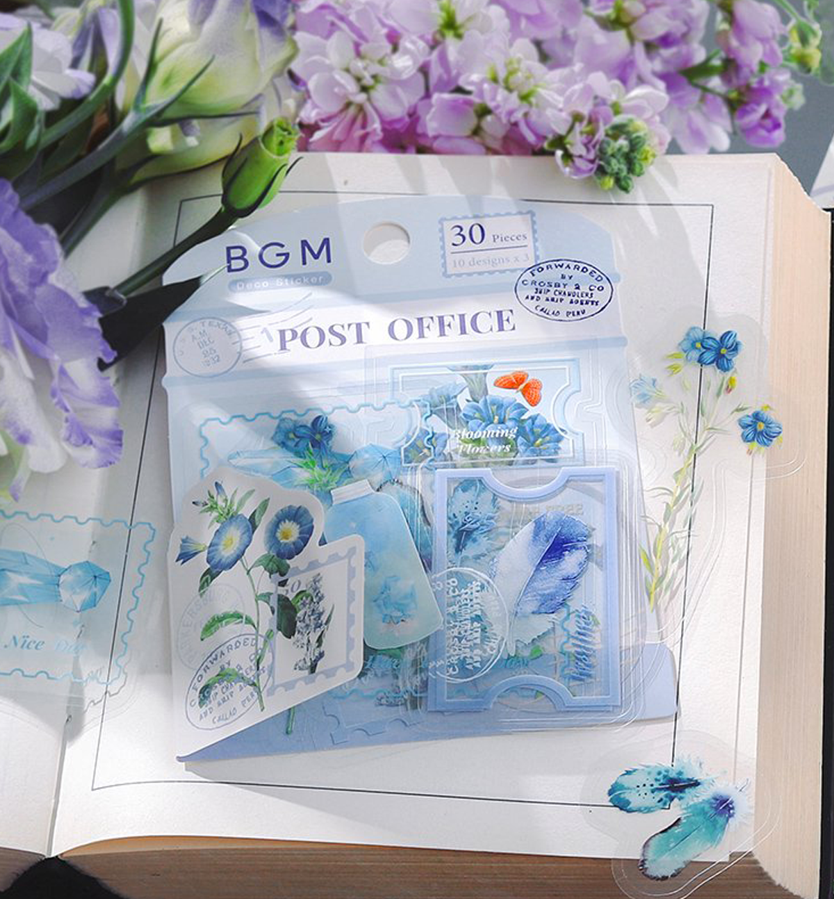 Garden Post Office Seal Sticker [Blue]