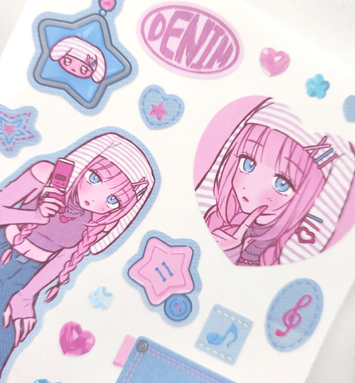 Light Blue Denim Sticker