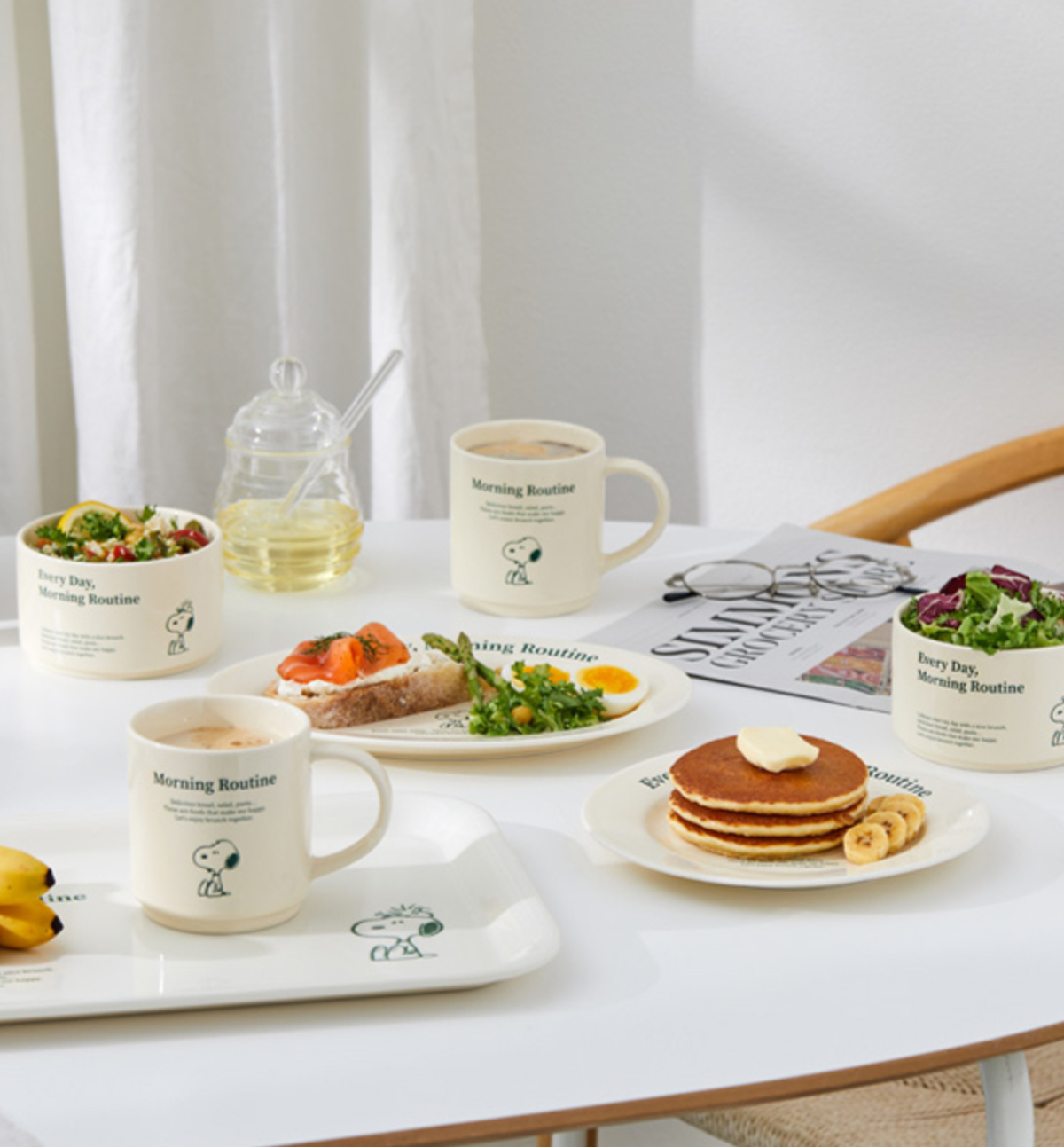 Peanuts Snoopy Oval Plate [Lettering Line]