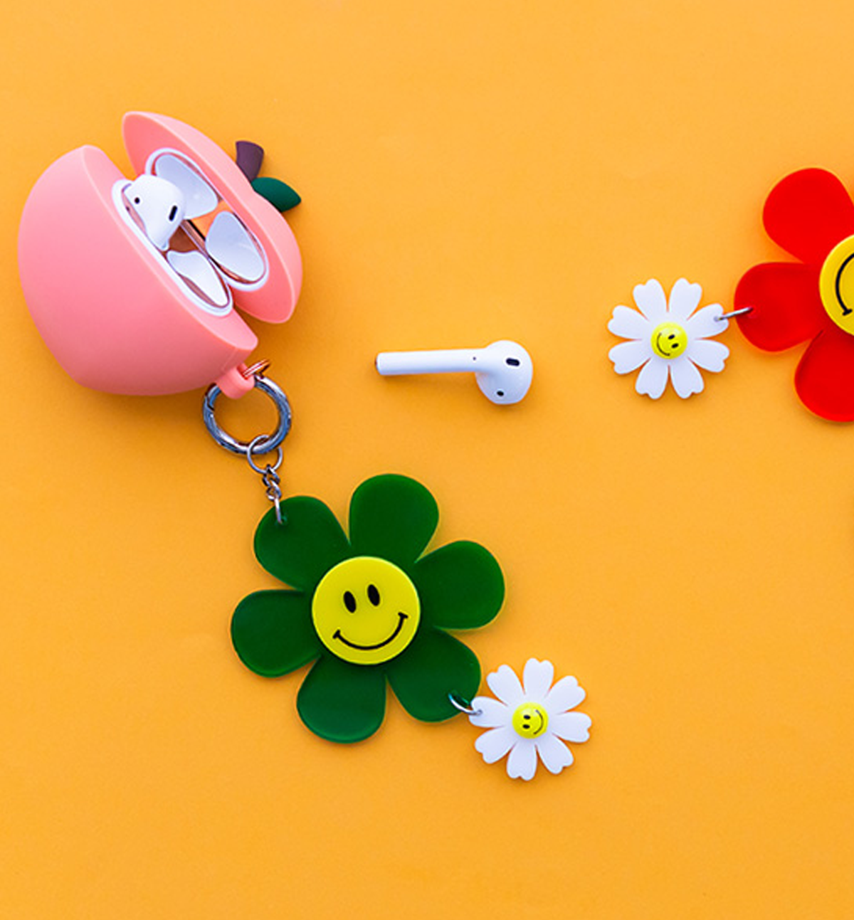 Smiling Flower Acrylic Keyring