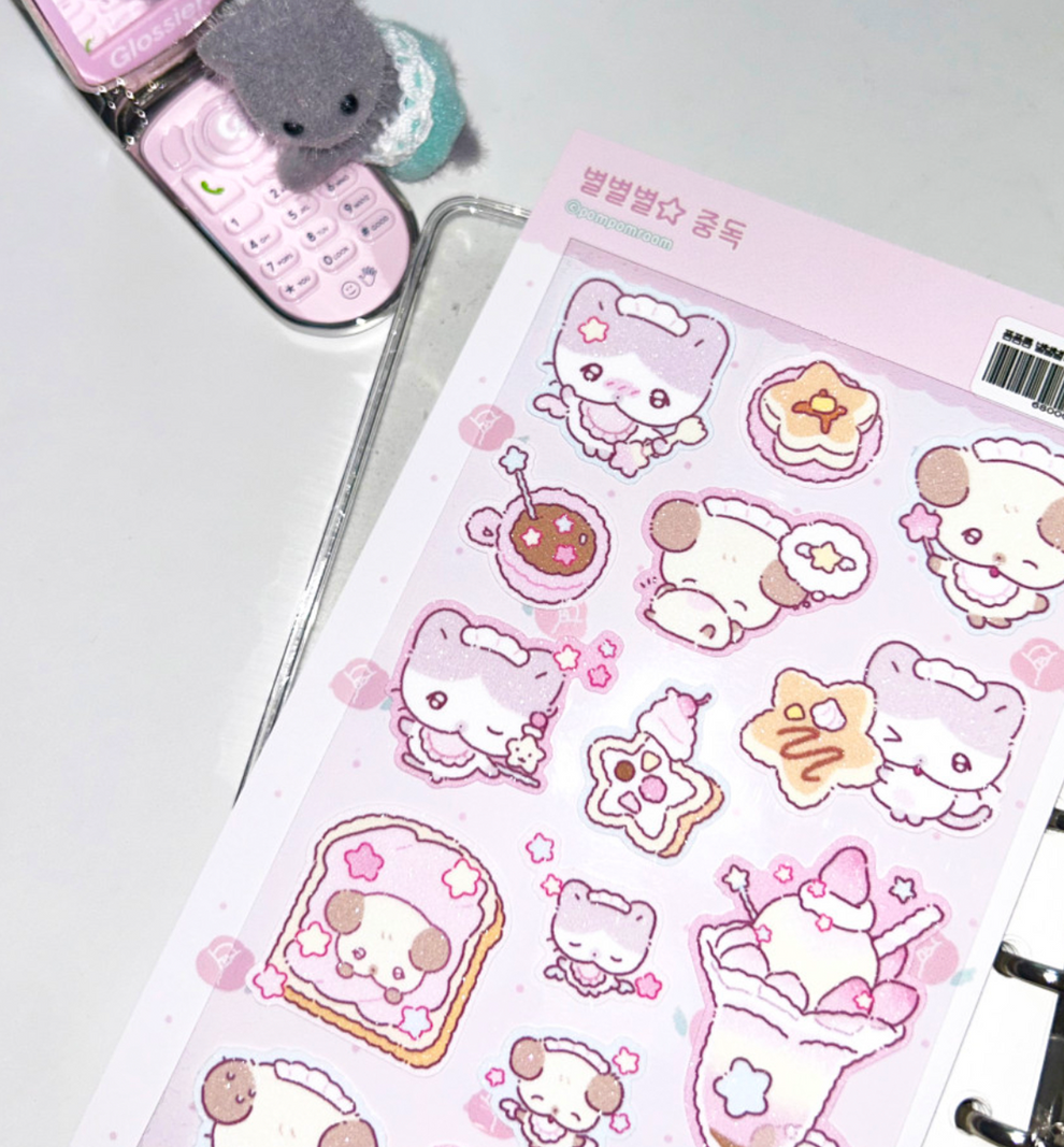 Starry Addiction Glitter Seal Sticker