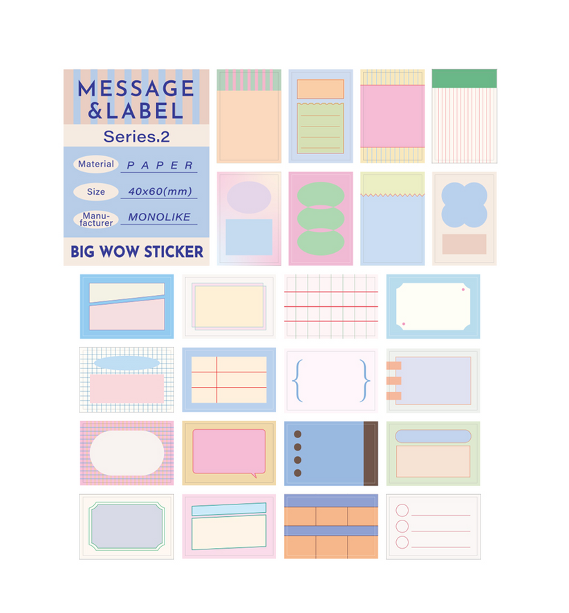 Big Wow Message & Label Sticker Pack [Ver. 2]