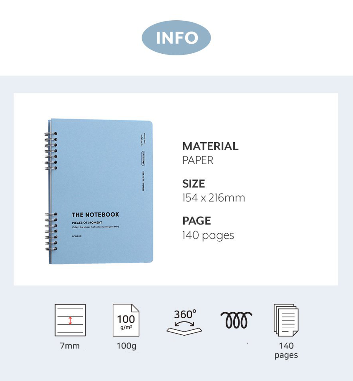 A5 Compact Line Notebook [4 Colors]