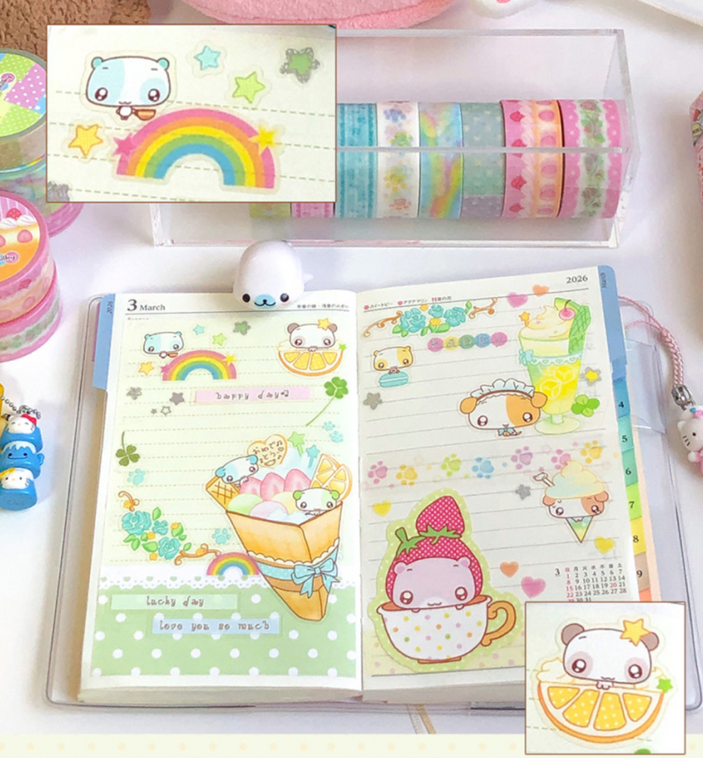 Rainbow Paw Print Washi Tape
