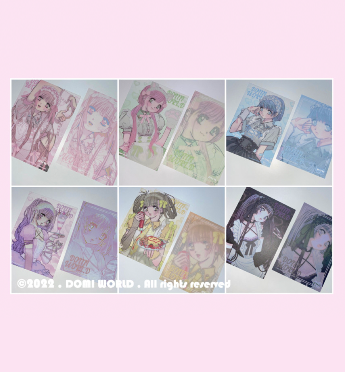 Domi World Maid Hard Postcards [6 Designs]