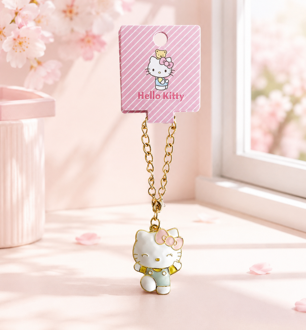 Sanrio Happy Jump Glitter Charm Keychain [Hello Kitty]