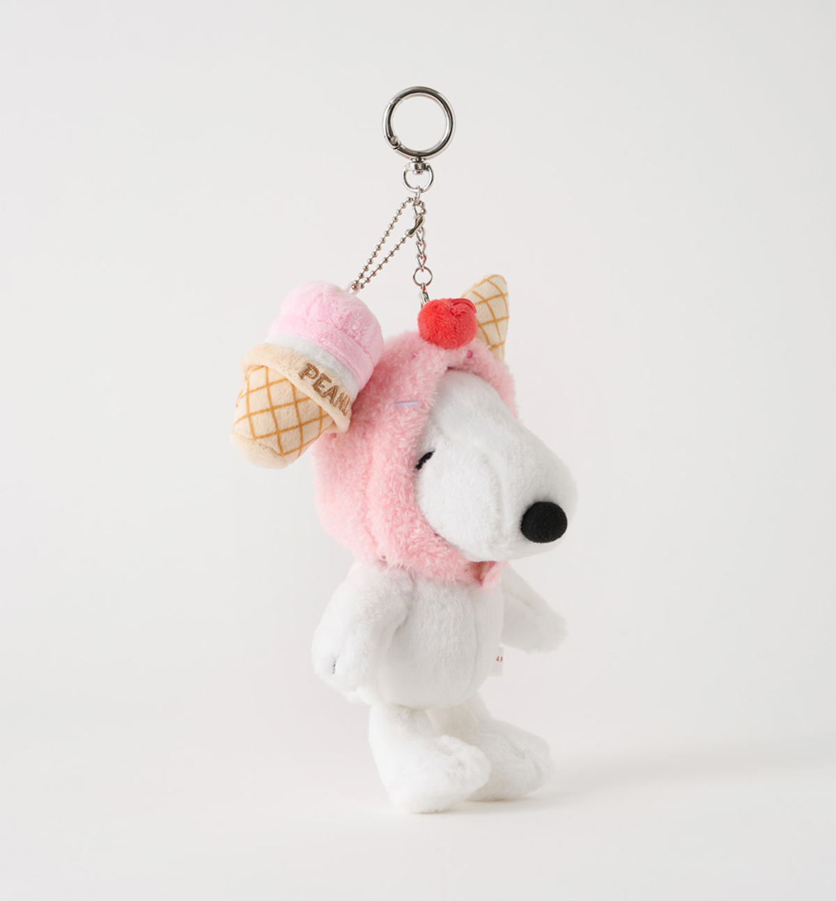 Peanuts Snoopy Strawberry Ice Cream Plush Keyring [16cm]