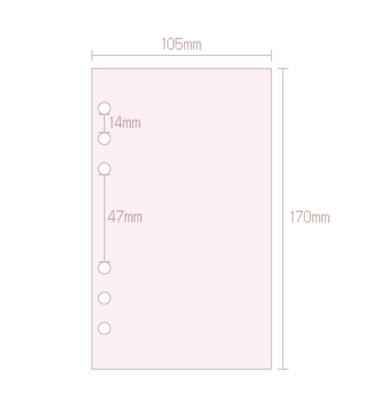 A6 Pink Memo Paper Refill