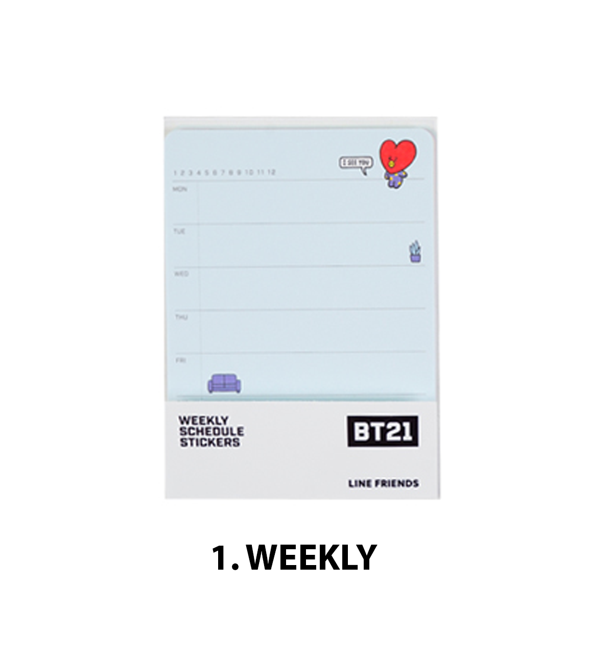 BT21 Schedule Sticker Memopad