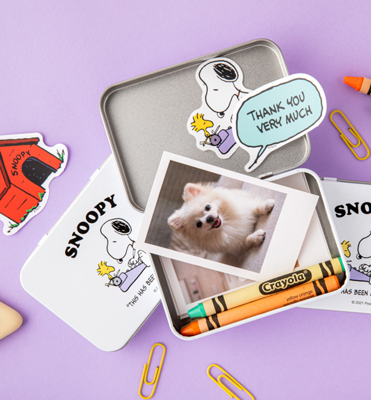 Snoopy & Friends Tin Case Sticker Pack [40 Stickers]